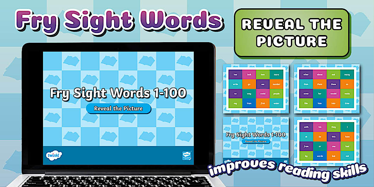 Fry Sight Words 1-100 Reveal the Picture PowerPoint
