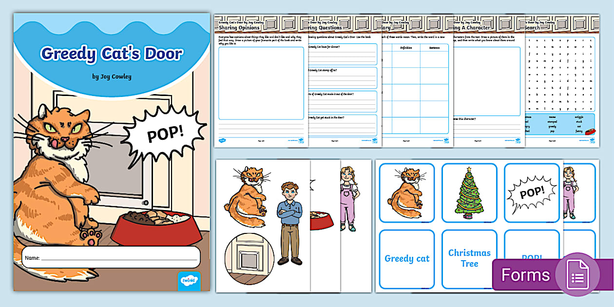 Greedy Cat's Door (Blue 3) Follow Up Activity (teacher made)