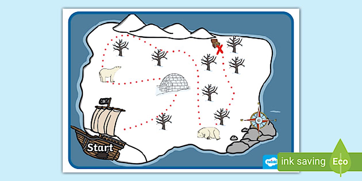 Polar Explorers Treasure Map - EYFS (teacher made) - Twinkl