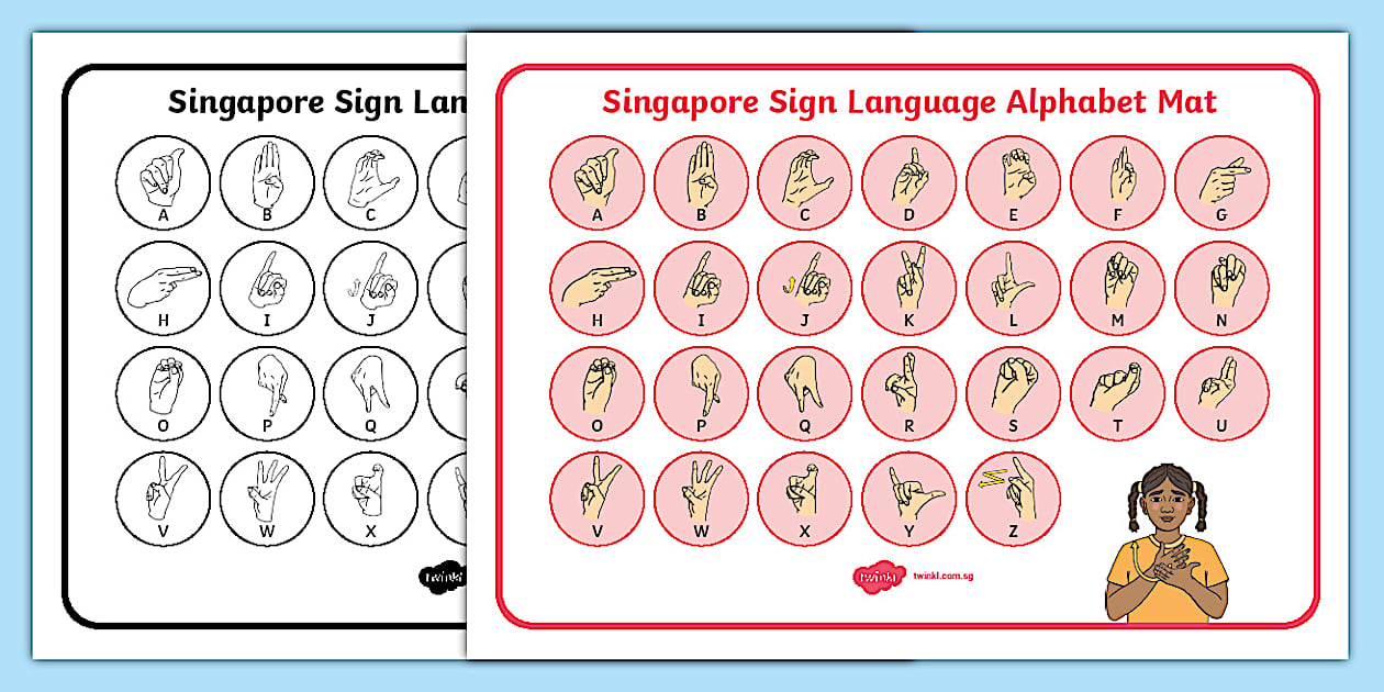 Singapore Sign Language Alphabet Mat (teacher made) - Twinkl