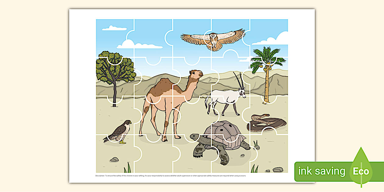 Desert Habitat Jigsaw Activity, Desert Jigsaw, Habitats