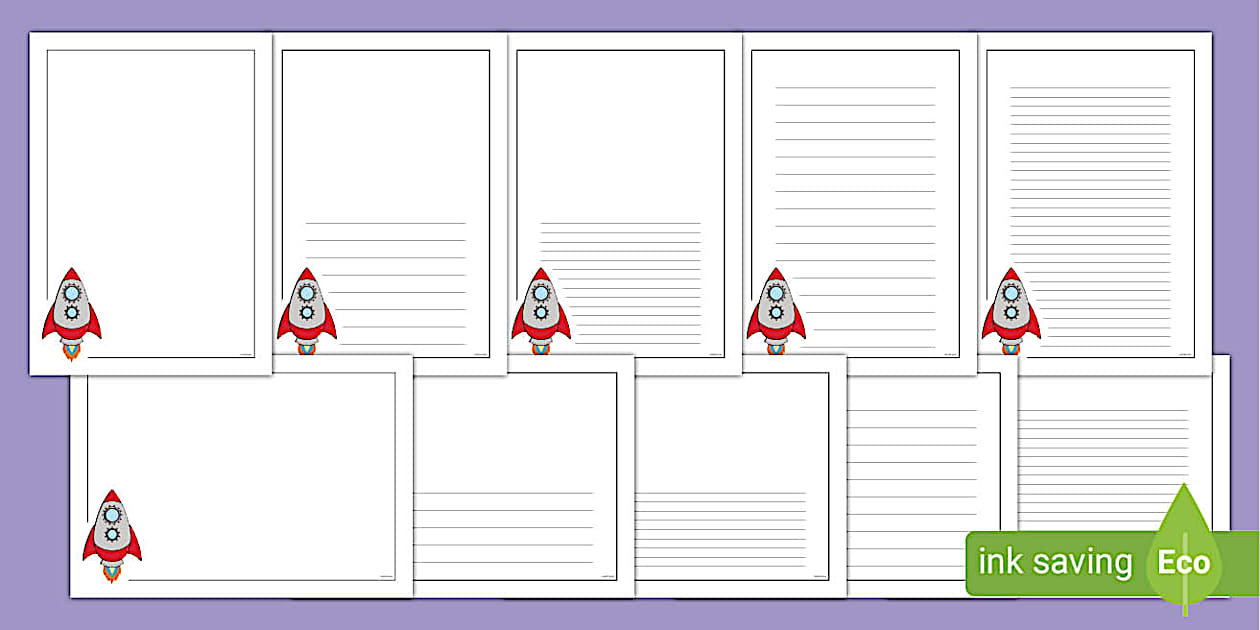 Simple Blank Rocket Page Border | Page Borders | Twinkl