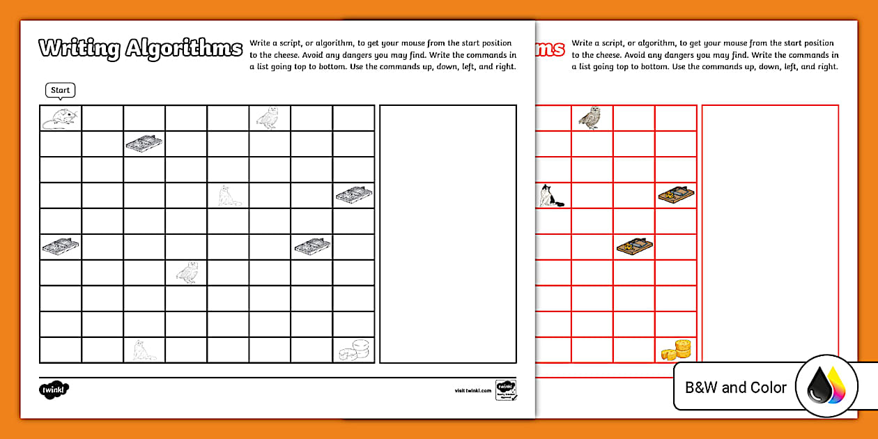 Sixth Grade Computer-Free Coding Worksheet: Writing Algorithms Sixth Grade Computer-Free Coding Worksheet: Writing Algorithms