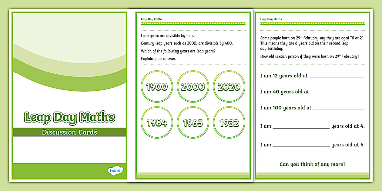 👉 KS2 Leap Day Maths Discussion Cards (teacher made)