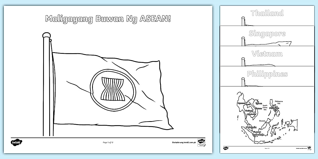 Buwan Ng ASEAN Coloring Sheet | Philippines | Twinkl