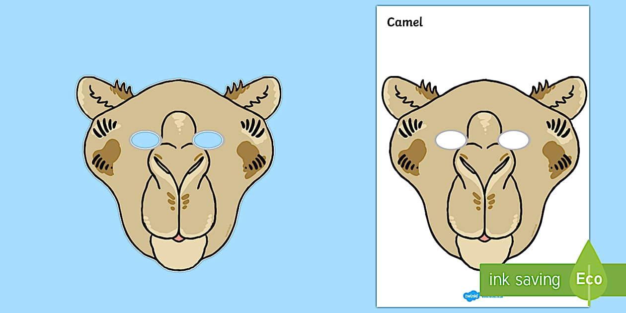 Black and White Camel Mask (teacher made) - Twinkl