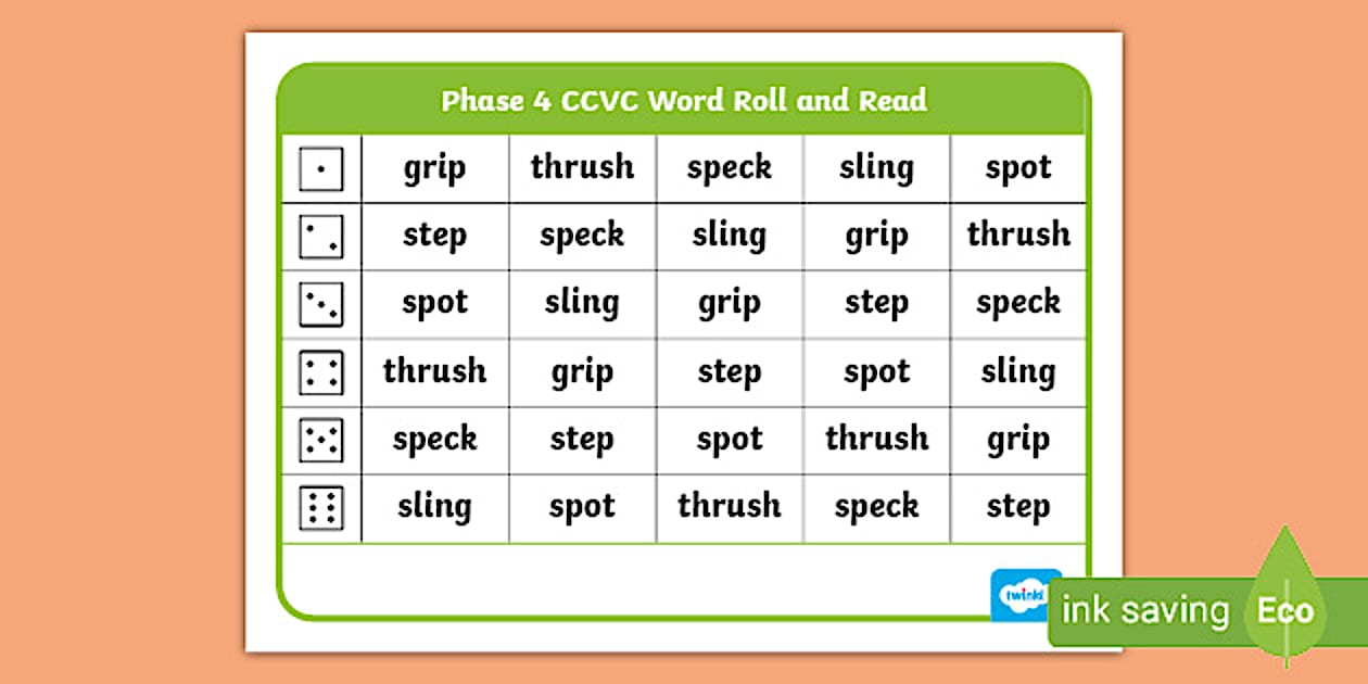 Phase 4 CCVC Roll and Read Mat 4 | Twinkl (teacher made) Phase 4 CCVC Roll and Read Mat 4 | Twinkl (teacher made)