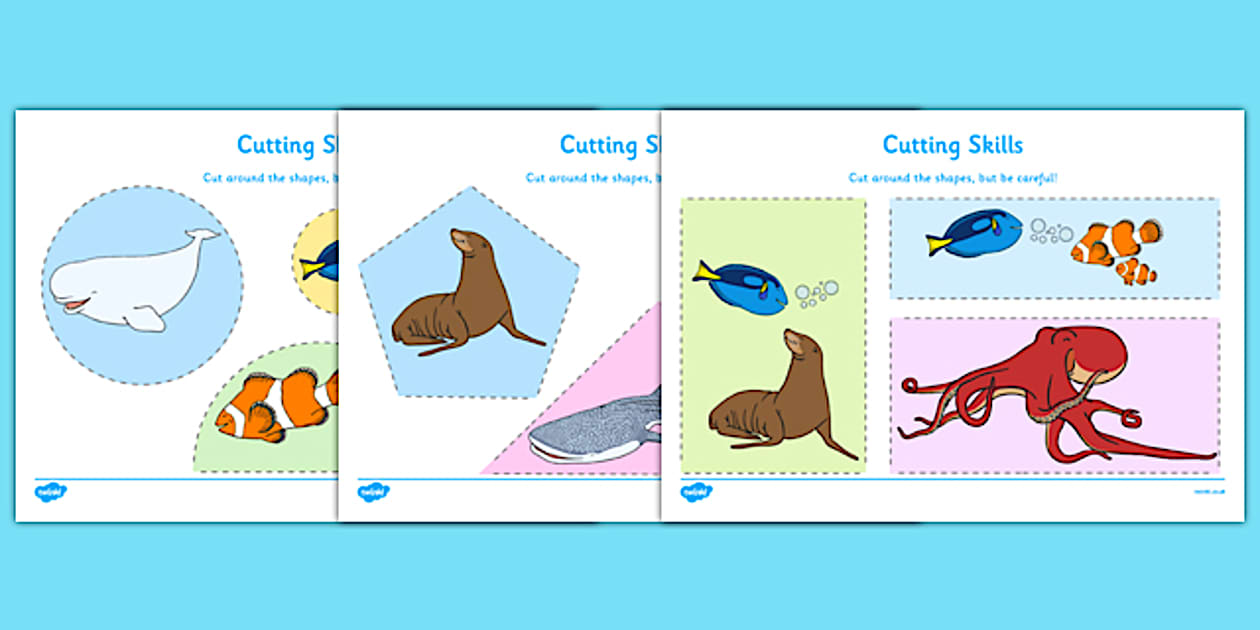 Under the Sea Cutting Activities Sheet - Twinkl Resources