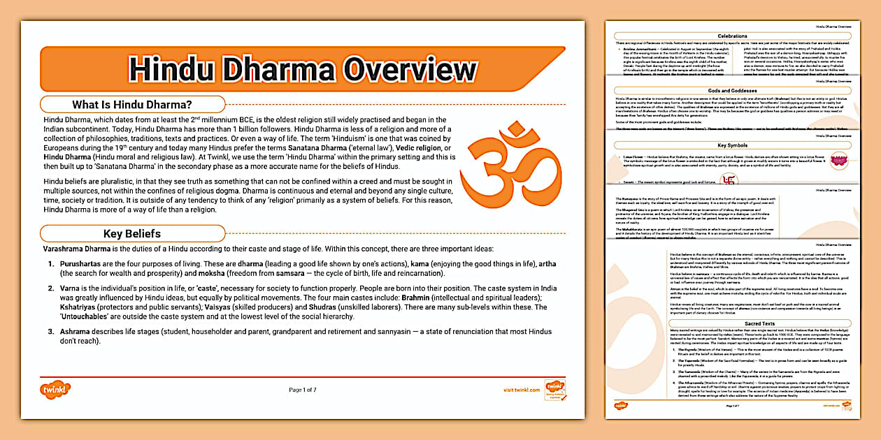 RE CPD: Hindu Dharma Overview (Hecho por educadores)