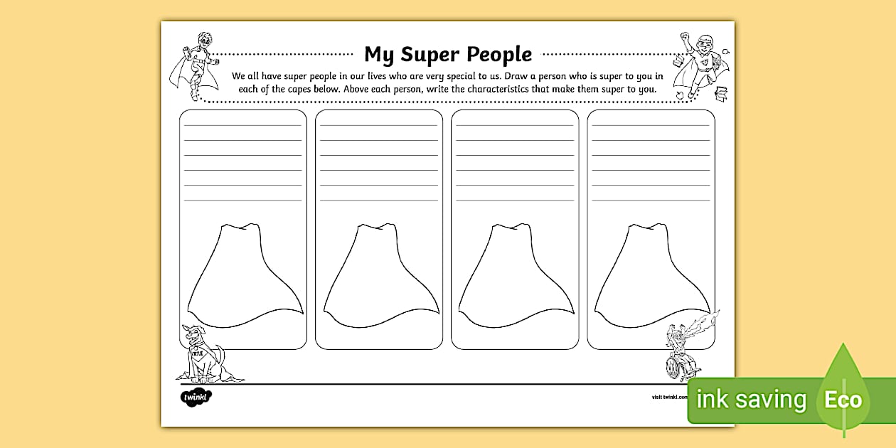 My Super People Activity Sheet,Superhero,Heroes - Twinkl