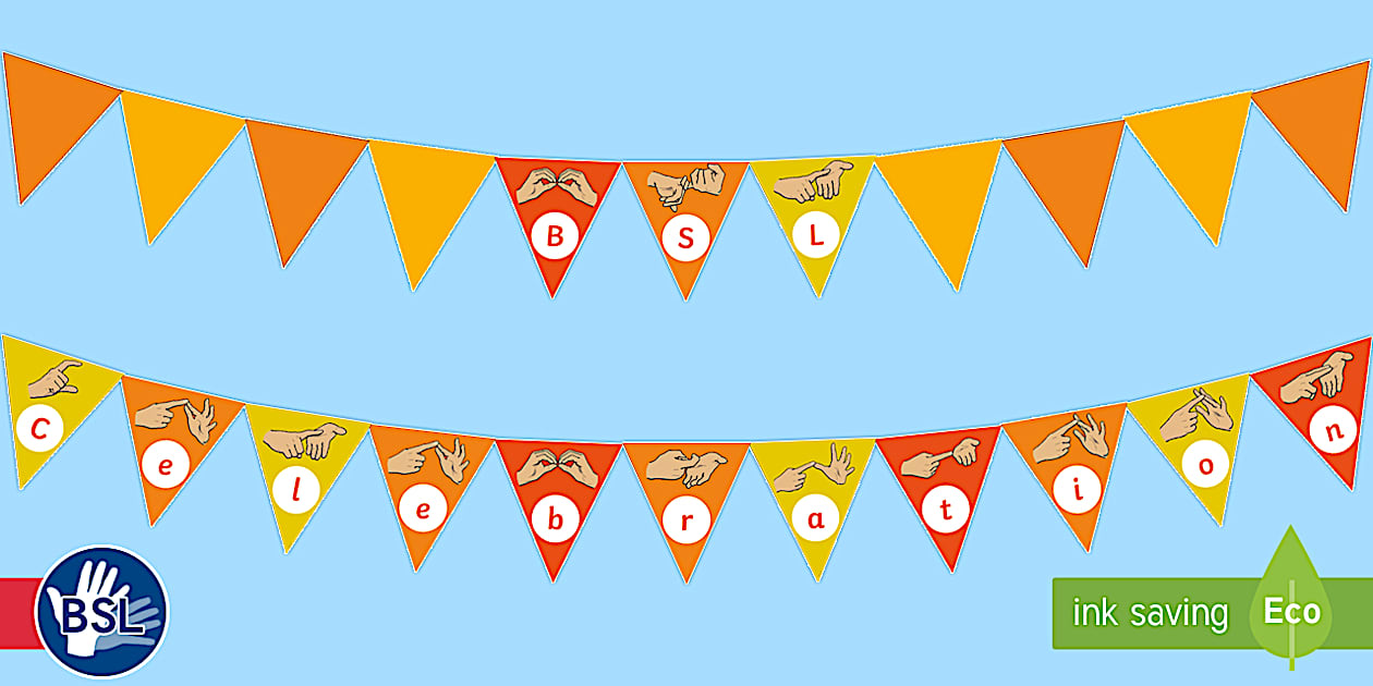 British Sign Language (BSL) Celebration Day Display Bunting