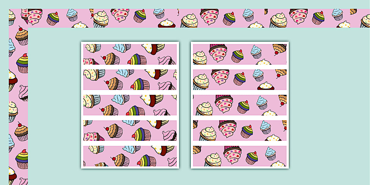 Cupcake Bulletin Board Borders | Twinkl USA