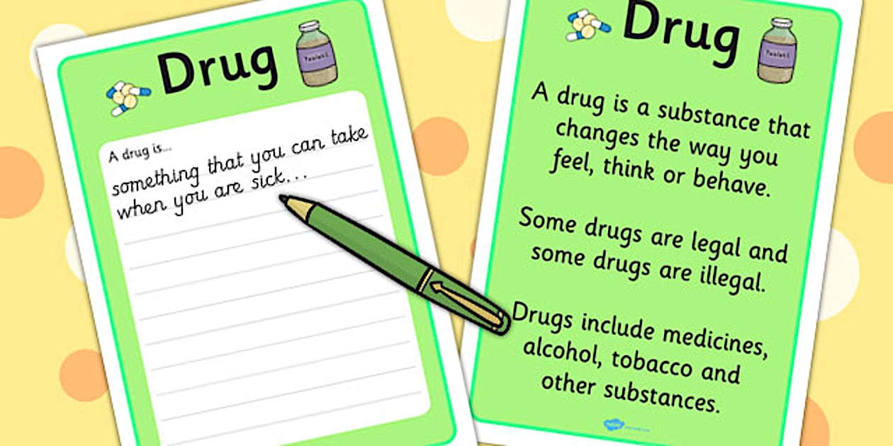 Editable Drug Definition Card (teacher made) - Twinkl