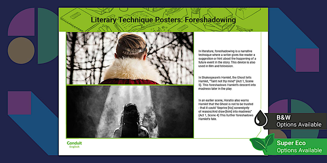 Literary Techniques Posters: Foreshadowing (teacher made)