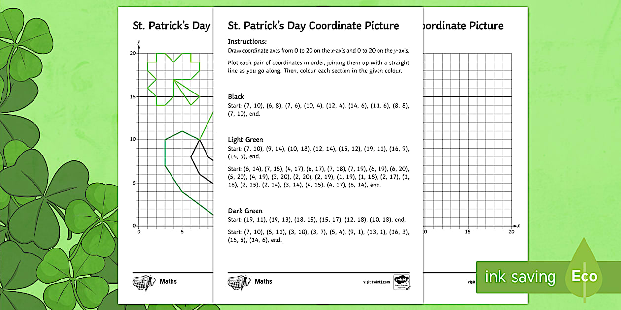 St. Patrick's Day Coordinates Worksheet (teacher made)