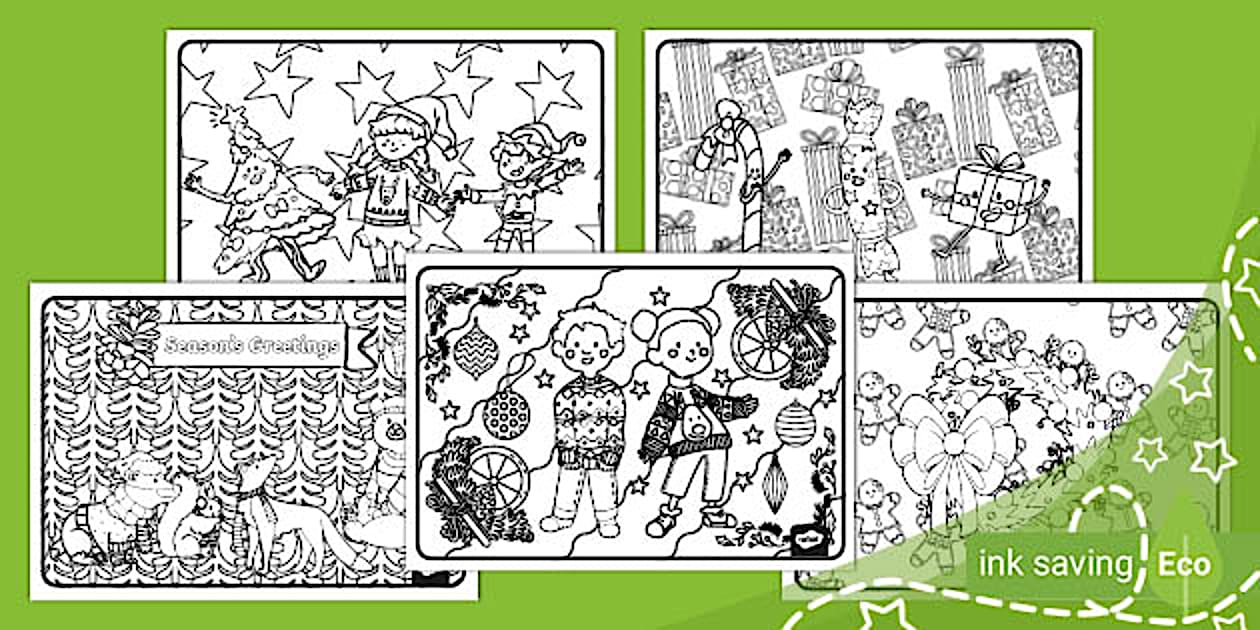 Christmas Doodles Colouring Pages