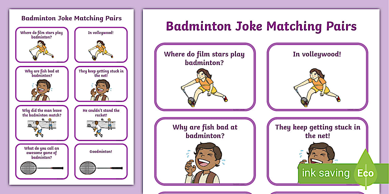 Badminton Joke Matching Pairs (teacher made) - Twinkl