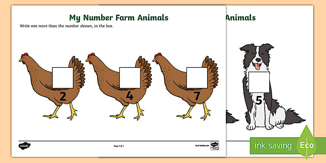 My Number Farm Animals Worksheet / Worksheet (teacher made)