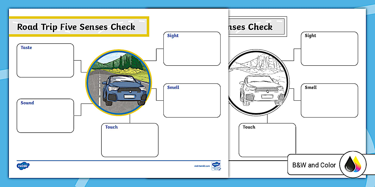 Road Trip Five Senses Check for 3rd-5th Grade - Twinkl