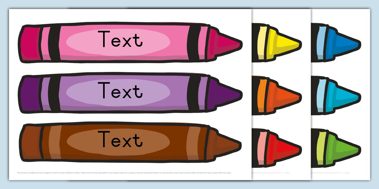Crayon Tray Labels (Teacher-Made) - Twinkl