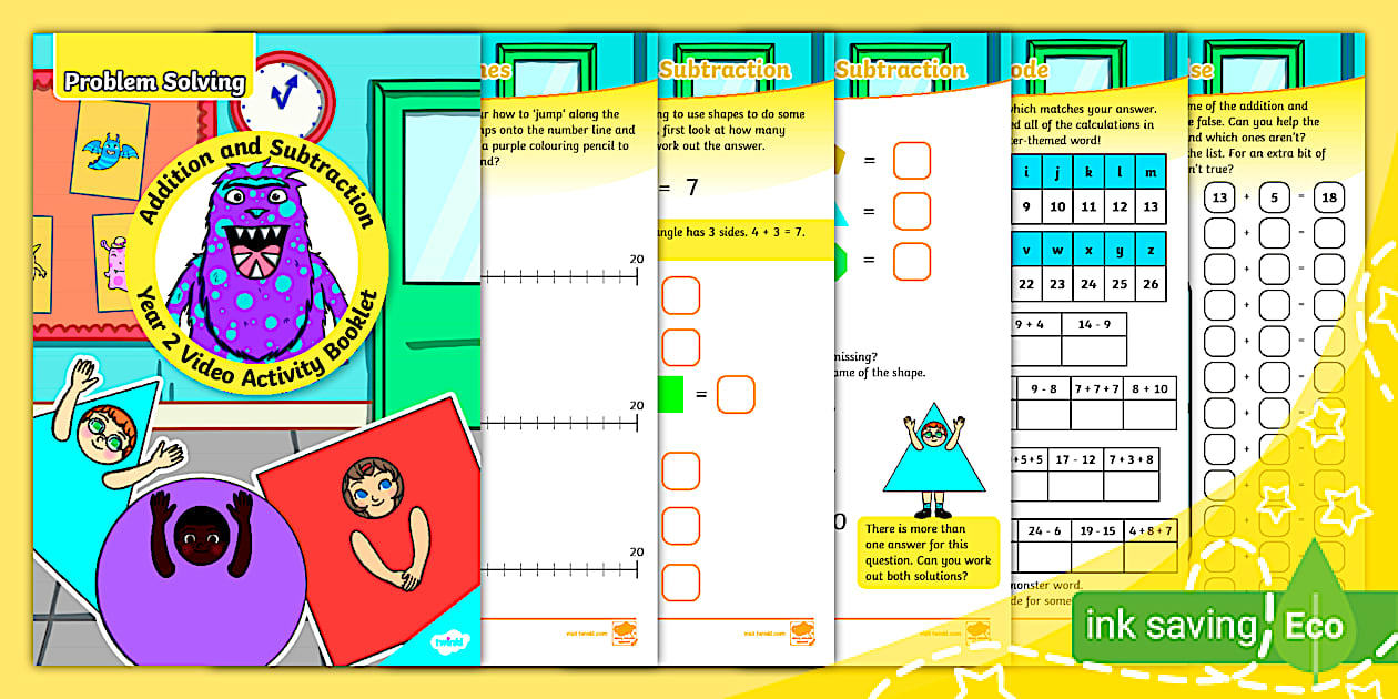 Problem Solving - Addition and Subtraction Year 2 Video Activity Booklet