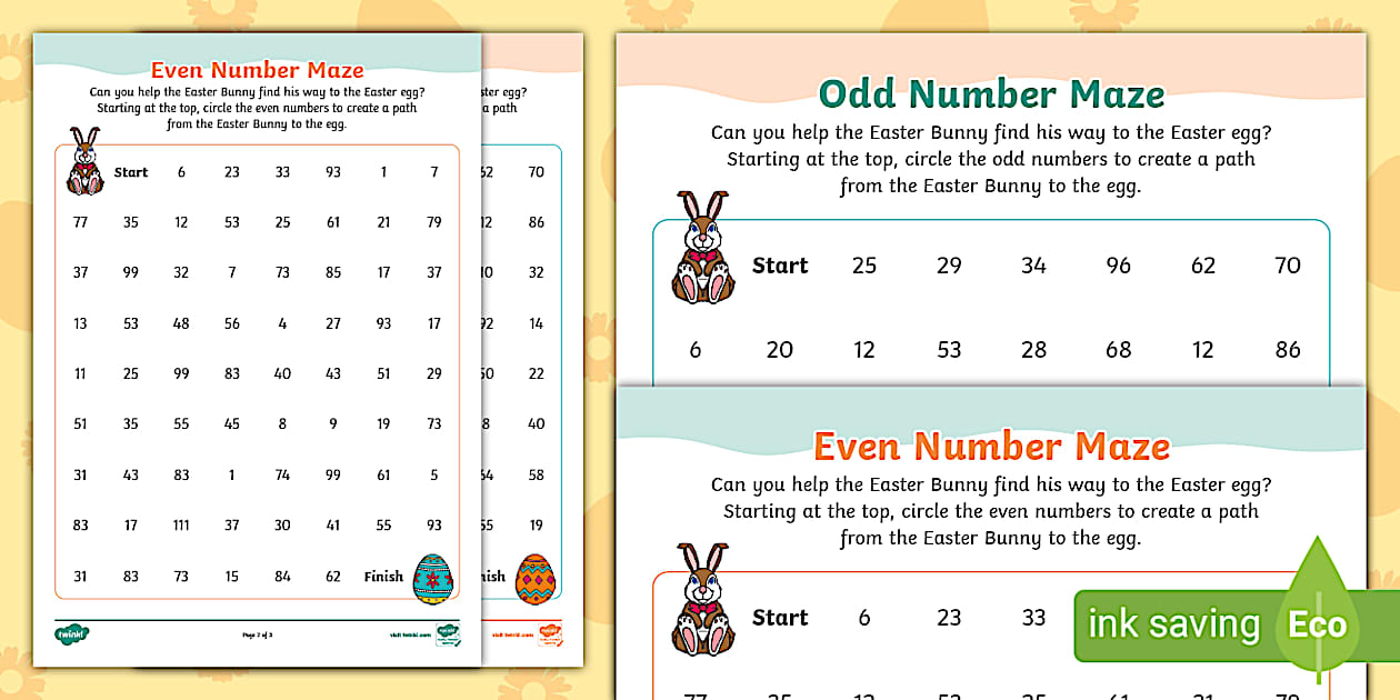 👉 Easter Odd and Even Maze (teacher made) - Twinkl