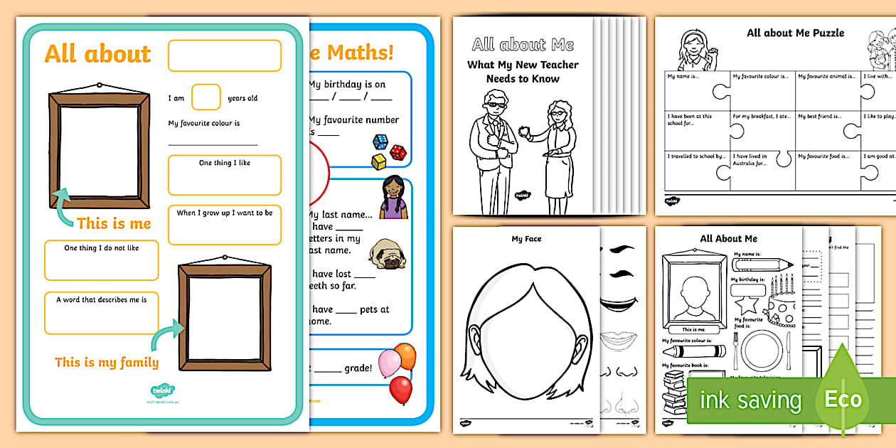 All About Me - Printable Primary Resources (teacher made)
