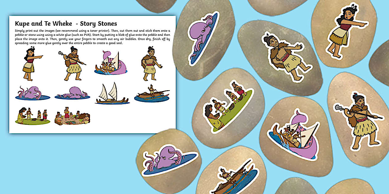 Kupe and Te Wheke Story Stones (teacher made) - Twinkl