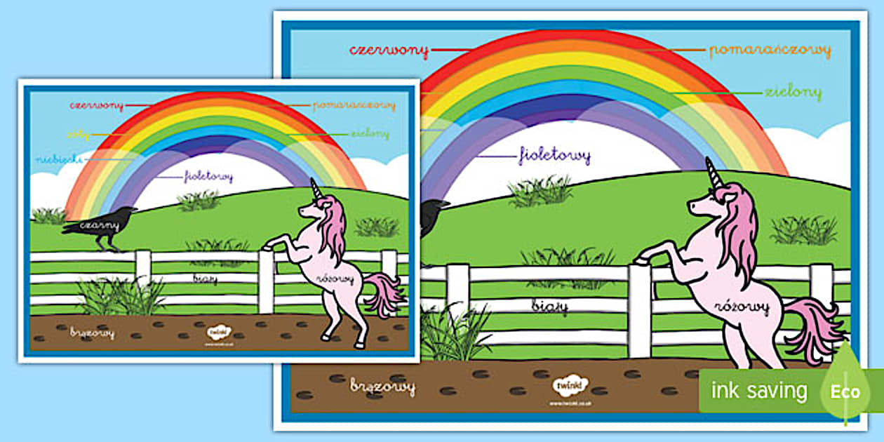 Colores del arco iris Polaco Póster (teacher made) - Twinkl