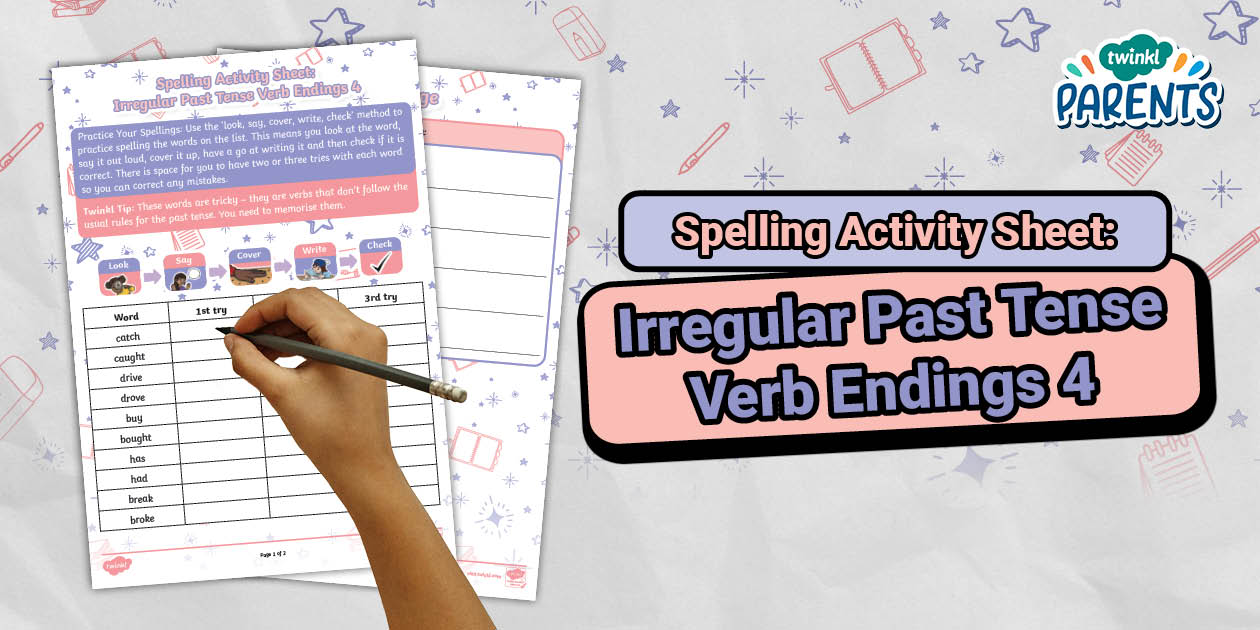 Y2 Spelling Practice Irregular Past Tense Verb Endings (4)