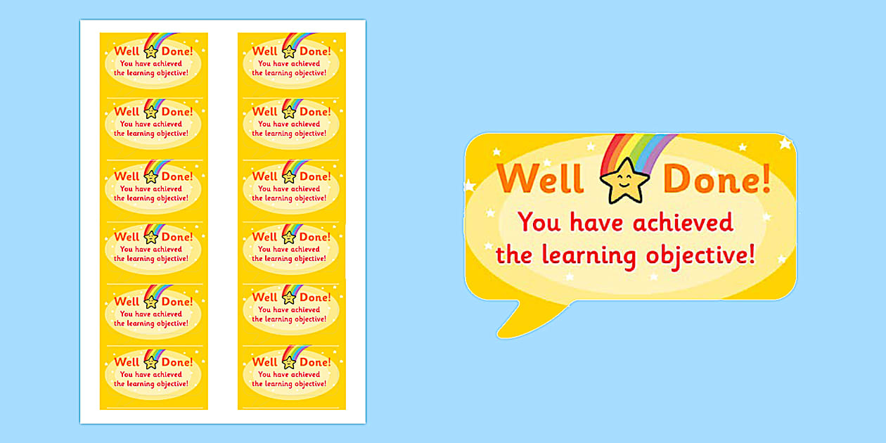 Time Saving Speech Bubble Stickers for Marking Learning Objectives