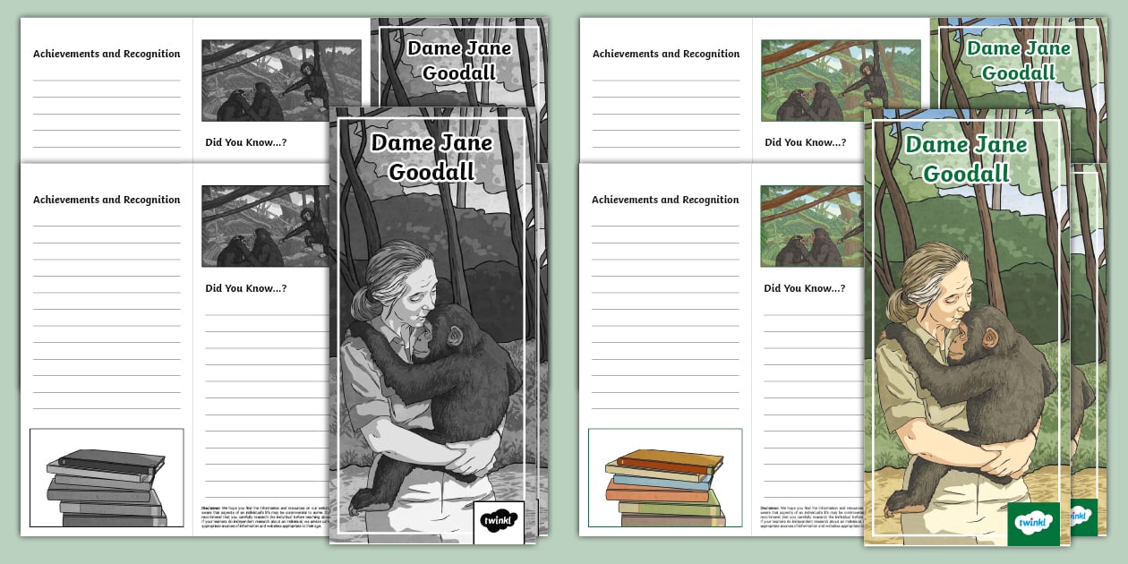 Dame Jane Goodall Leaflet Template (teacher made) - Twinkl