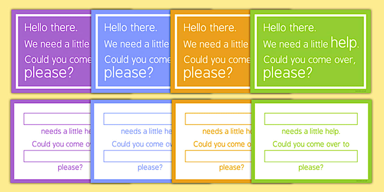 Editable We Need Some Help Cards For Adults - Twinkl