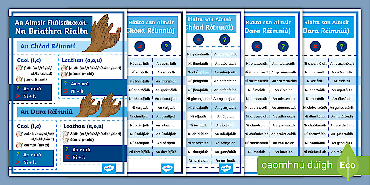 Irish Future Tense Glance Cards | An Aimsir Fháistineach