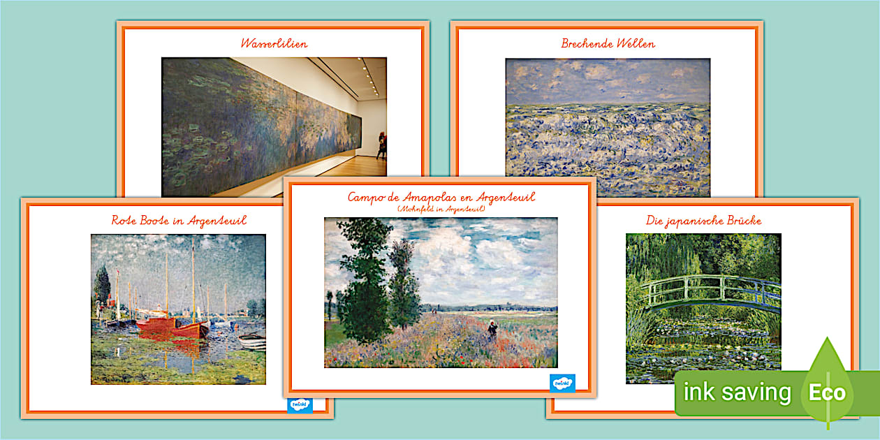 Claude Monet Poster für die Klassenraumgestaltung - Twinkl