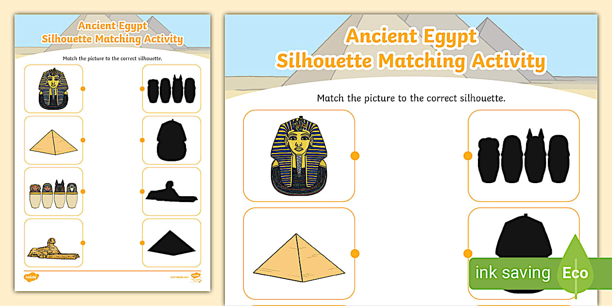 Ancient Egypt Silhouette Matching Activity (teacher made)
