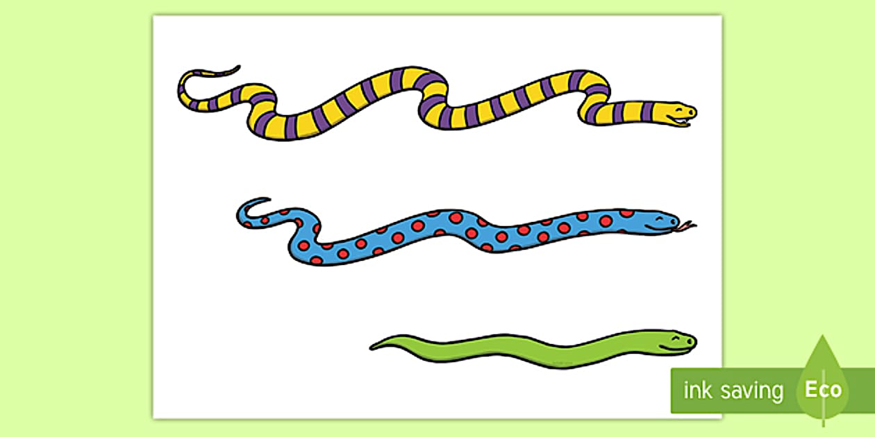 Snakes of Varying Lengths Cut Outs - Twinkl