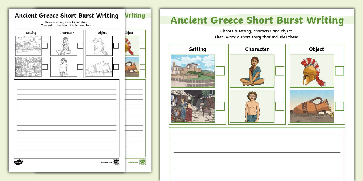 Ancient Greece Short Burst Writing Template (teacher made)