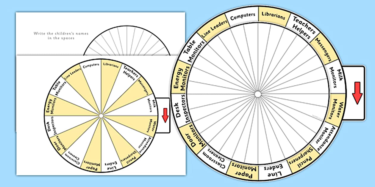 Classroom Job Spin Wheel Classroom Spinner (teacher made)