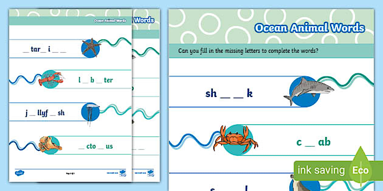 How Do You Spell Ocean Animals? Spelling Activity | Twinkl