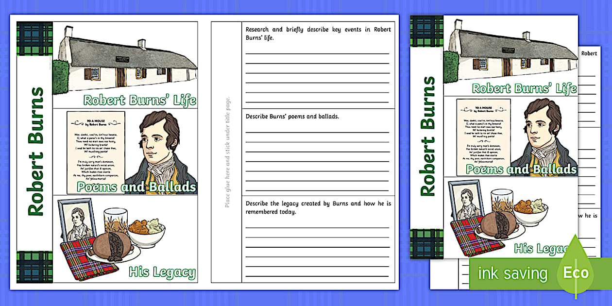 Robert Burns Activity (teacher made) - Twinkl