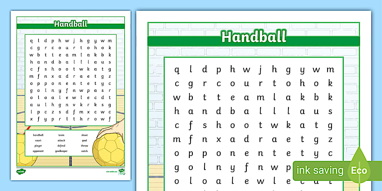Handball Word Search for Classroom Use - Twinkl