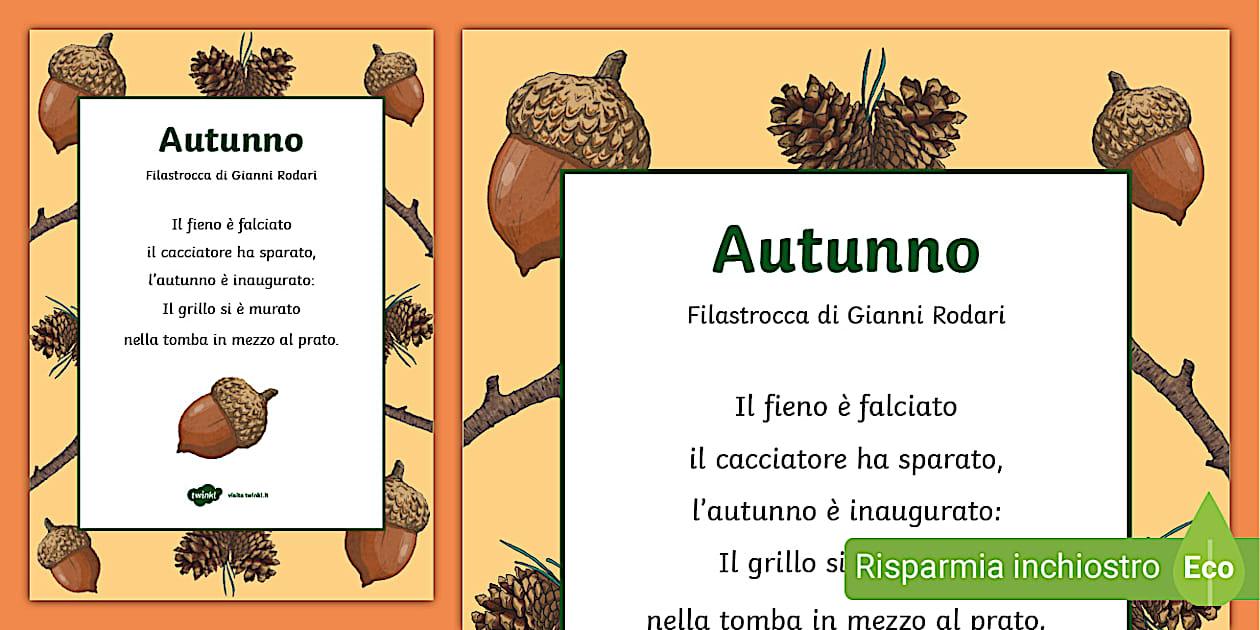 Filastrocca sull'Autunno per Bambini (teacher made) - Twinkl
