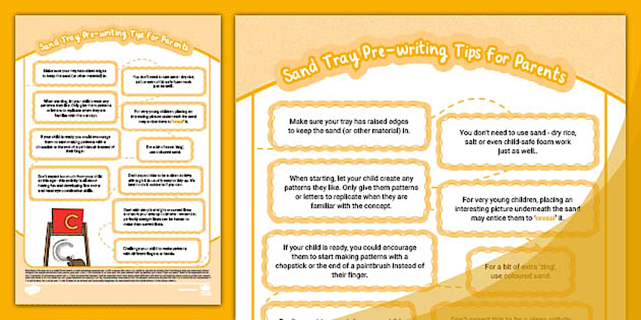 Sand Tray Pre-writing Tips For Parents (Teacher-Made)