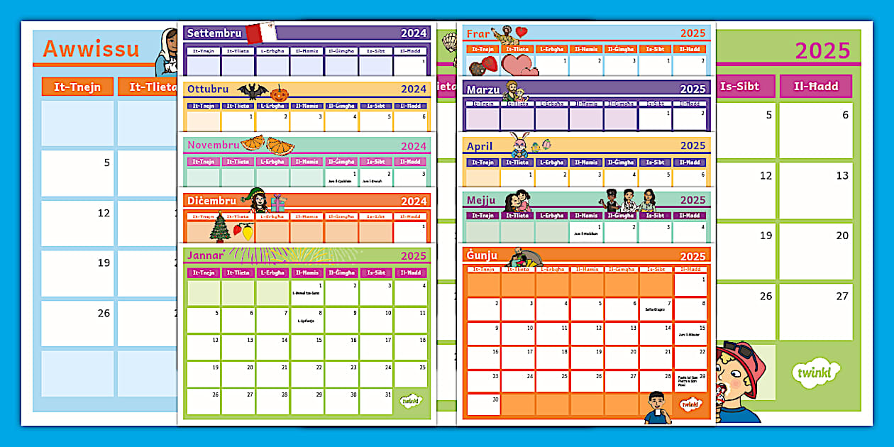 Kalendarju għas-Sena Skolastika (teacher made) - Twinkl