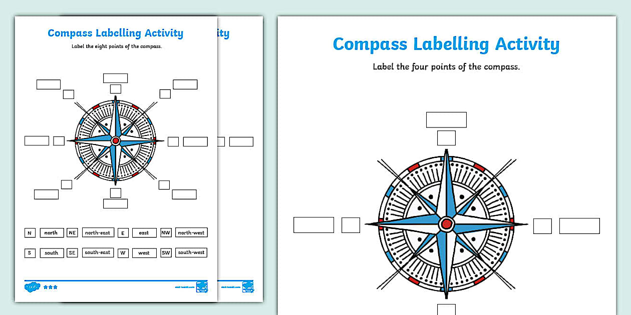 Compass Labelling Activity - Twinkl - KS2 - Twinkl