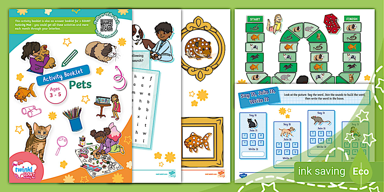 Pets Activity Booklet (Ages 3 - 5) (teacher made) - Twinkl