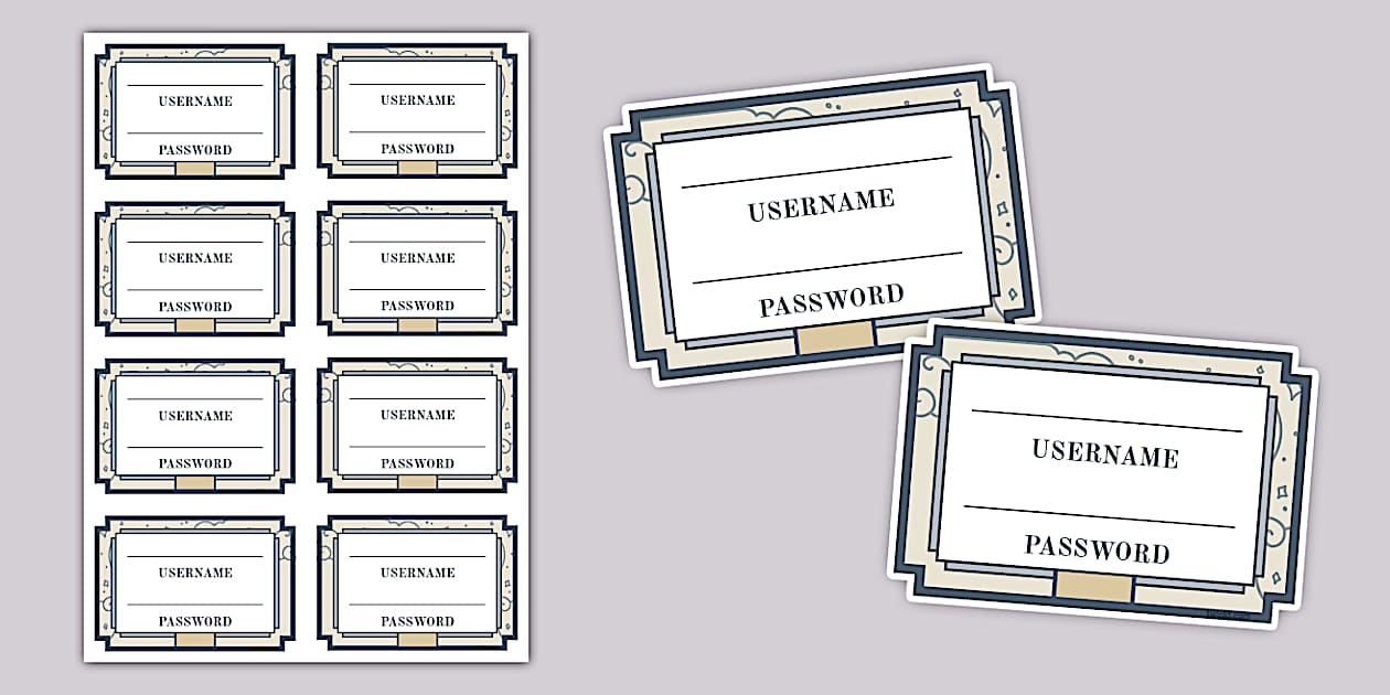 Celestial-Themed Pupil Computer Login Details Cards - Twinkl