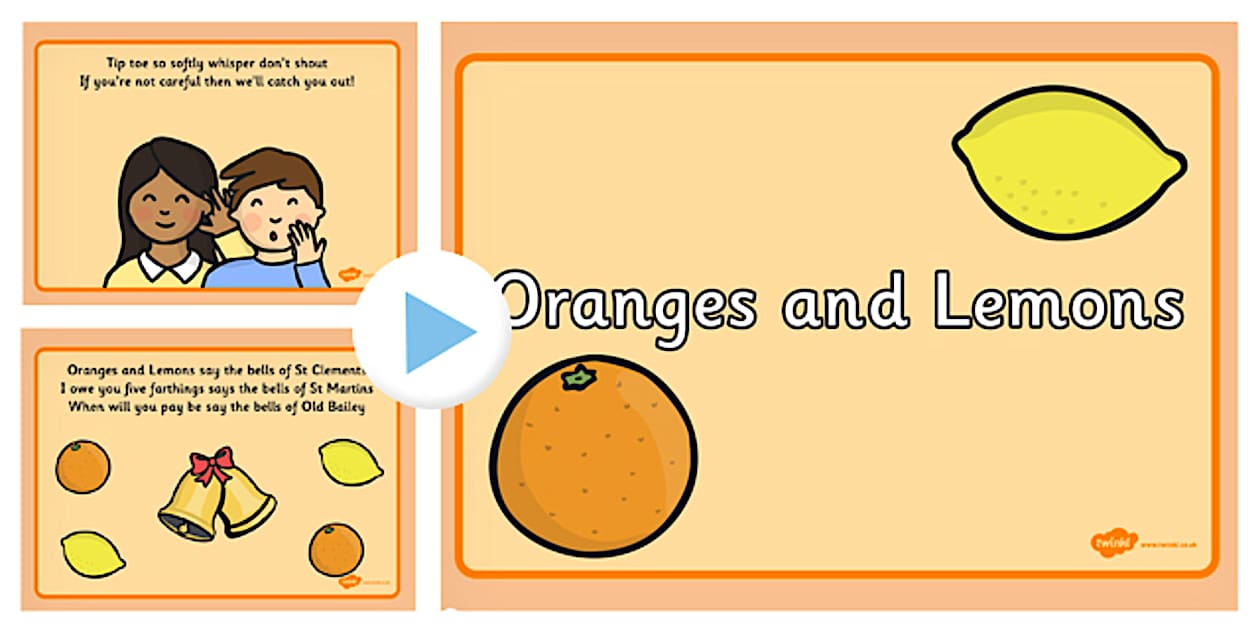 Oranges and Lemons Nursery Rhyme PowerPoint (teacher made)