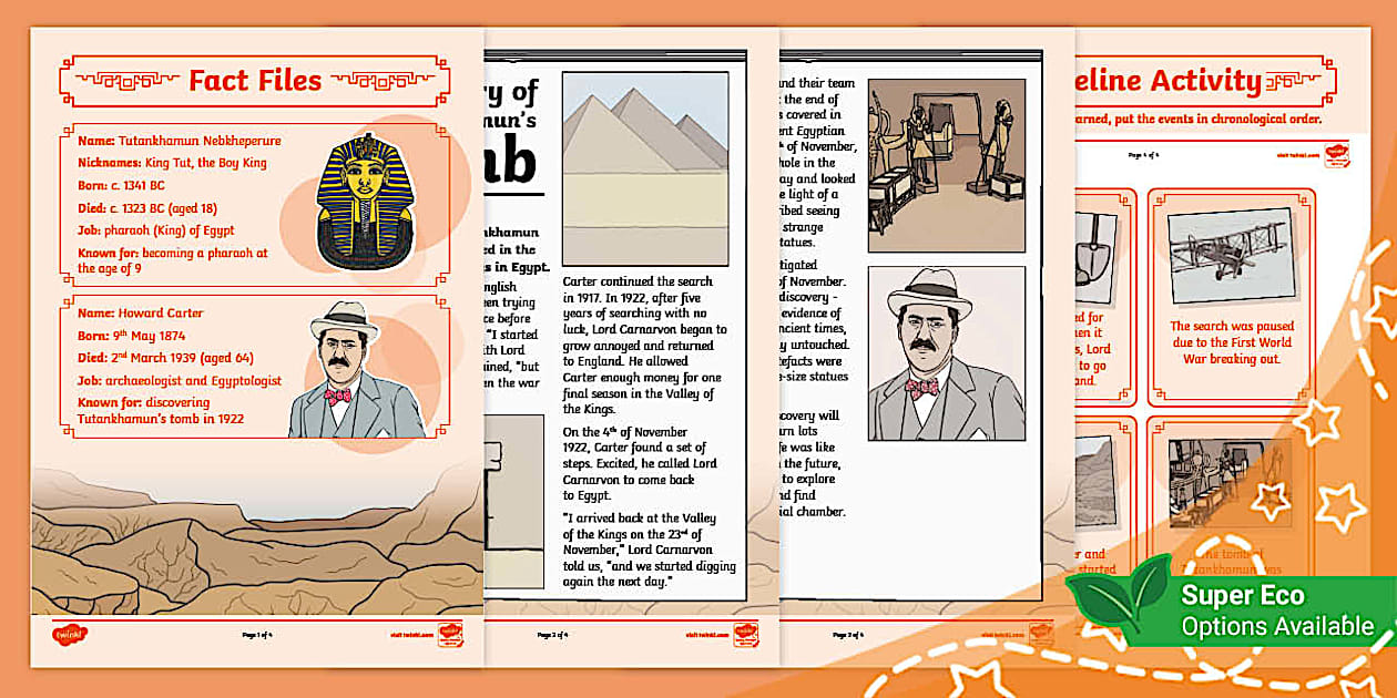 Discovery of the Tomb of Tutankhamun Activity (Ages 5 -7)